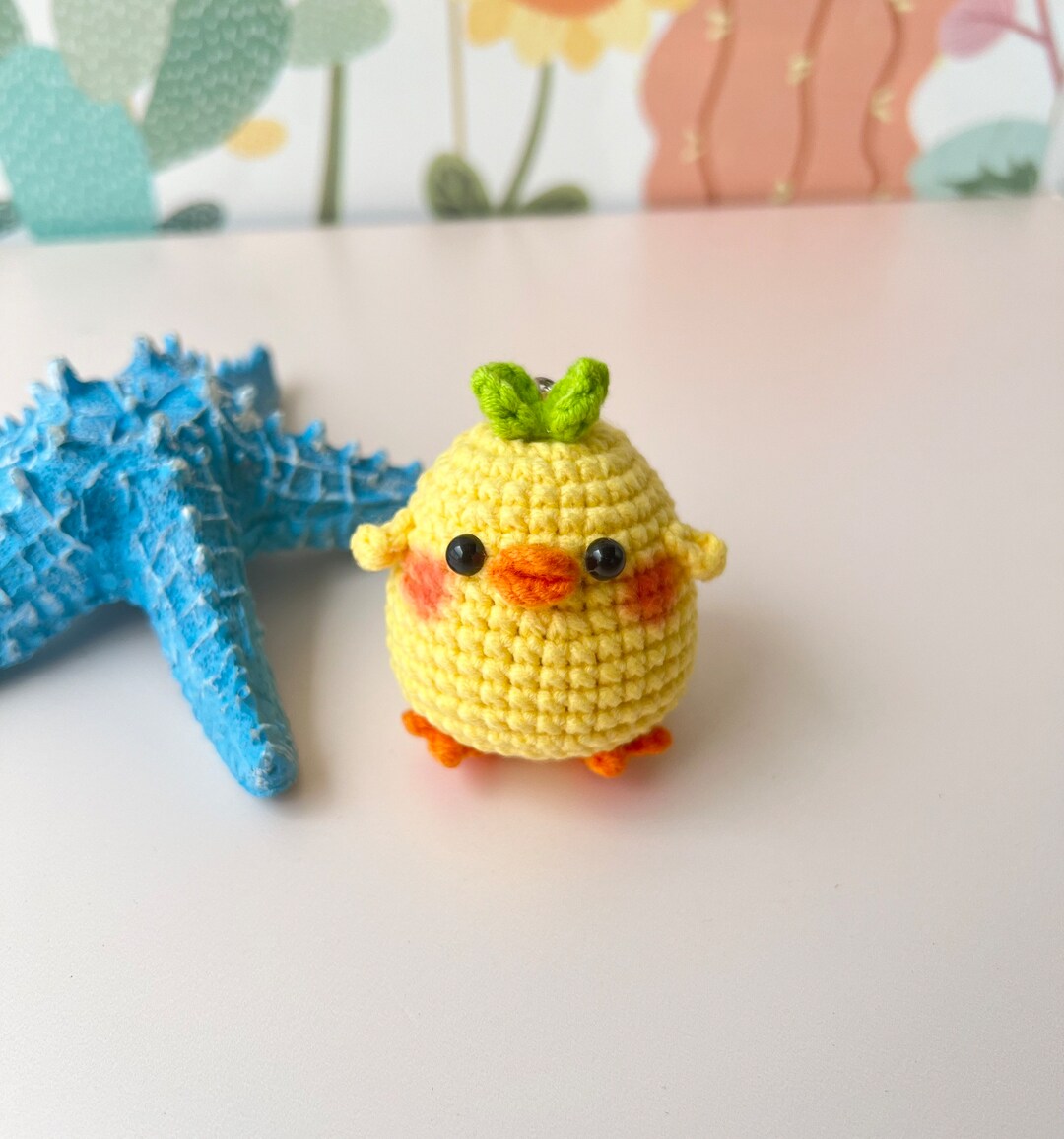 Crochet Cute Chicken Keychain, Crochet Mini Chicken Keychain, Cute Gift ...