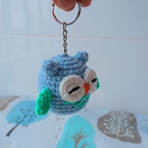 Crochet Cute Owl Keychain, Mini Owl Keychain, Handmade Owl, Cute ...
