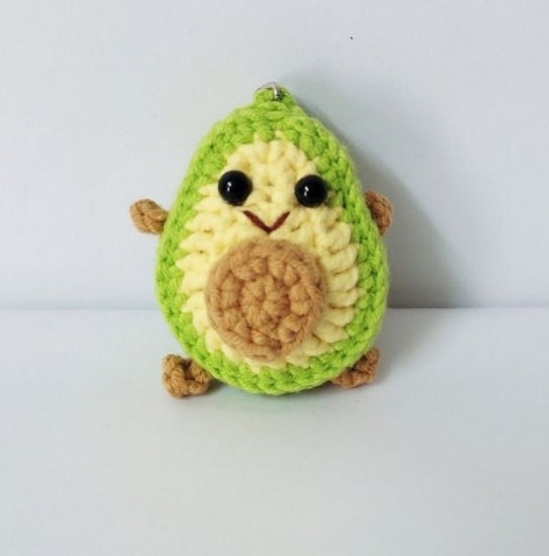 Crochet Avocado Keychain, Handmade Avocado Keychain, Cute Fruit ...