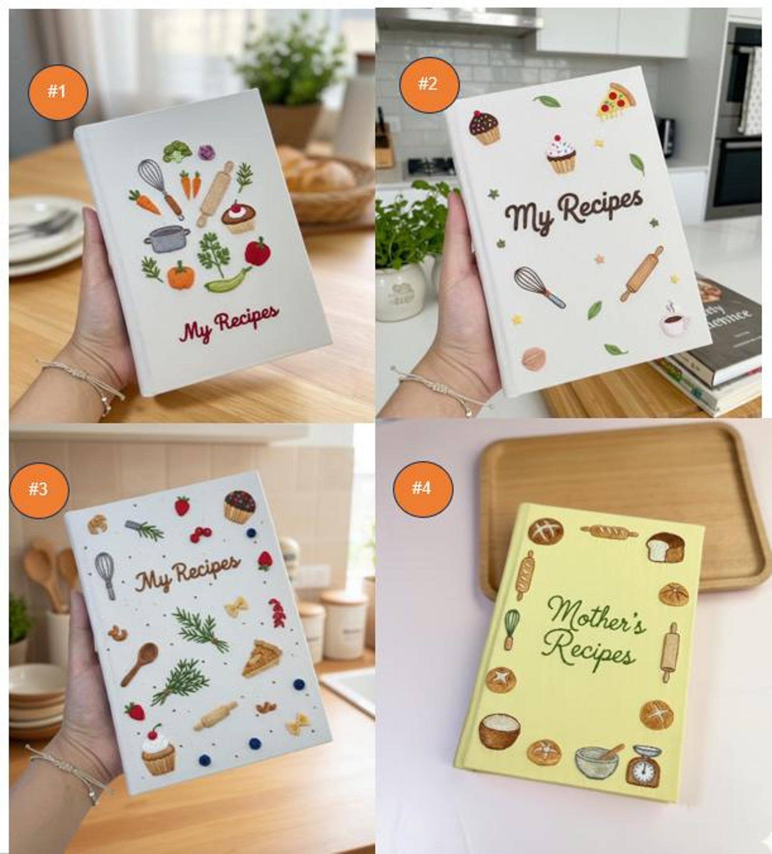 My Recipes Hand Embroidered Notebook A5, Personalized Recipe Notebook ...