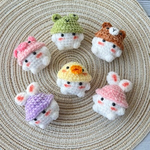 Cute Soft Mushroom Keychain, Buy 3 Get 1, Crochet Mushroom Wear Hat ...