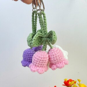 Crochet Flower Keychain, Buy 2 Get 1, Sunflower Keychain, Lily Keychain ...