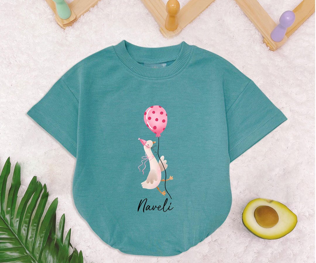 Personalized Birthday Goose Baby Romper Short Sleeves, One Silly Goose ...