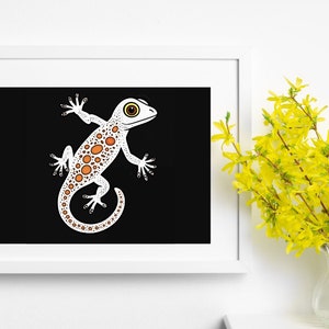 Aboriginal Art Print, Midnight Sun Gecko, Indigenous Art, Australian ...