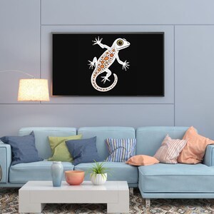 Aboriginal Art Print, Midnight Sun Gecko, Indigenous Art, Australian ...