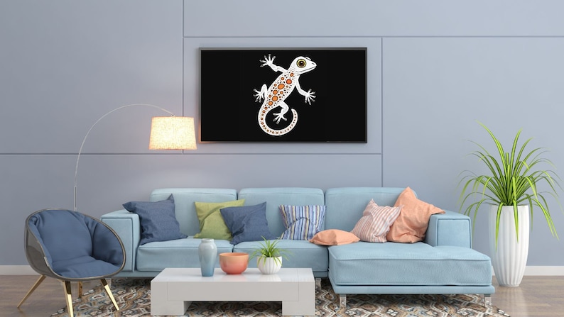 Aboriginal Art Print, Midnight Sun Gecko, Indigenous Art, Australian ...