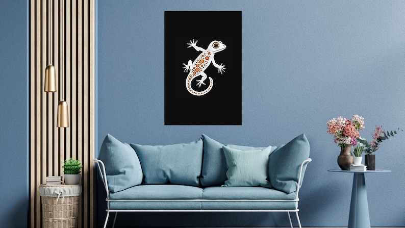 Aboriginal Art Print, Midnight Sun Gecko, Indigenous Art, Australian ...
