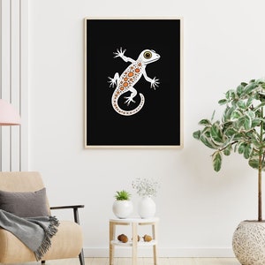 Aboriginal Art Print, Midnight Sun Gecko, Indigenous Art, Australian ...