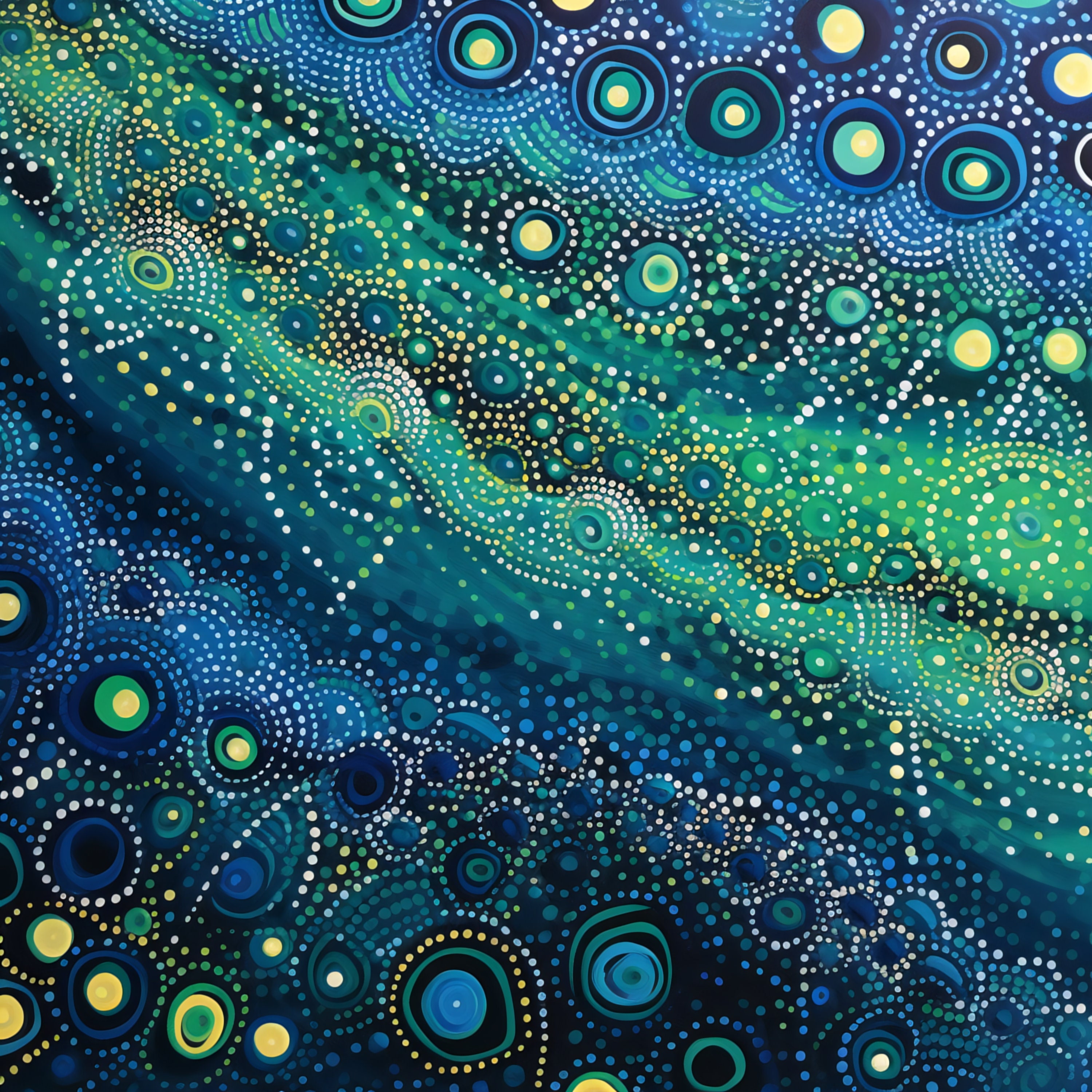 Dreamtime Sea & Sky - Aboriginal Art Canvas Poster, Dot Style ...