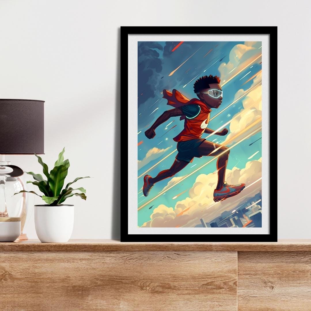 Digital Download Track Hero Black Boy Art Digital Art African American ...