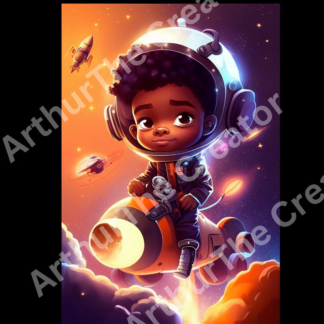 2 Digital Wall Art Downloads Super Hero Black Boy Art Digital Art ...