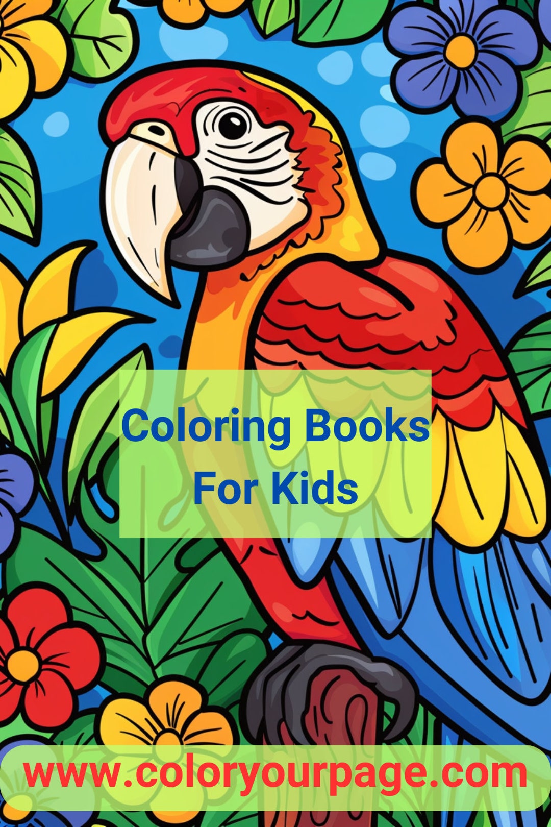 Parrot Coloring Book for Kids, Part 1 - Etsy