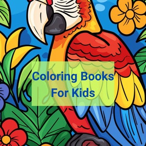 Parrot Coloring Book for Kids, Part 1 - Etsy
