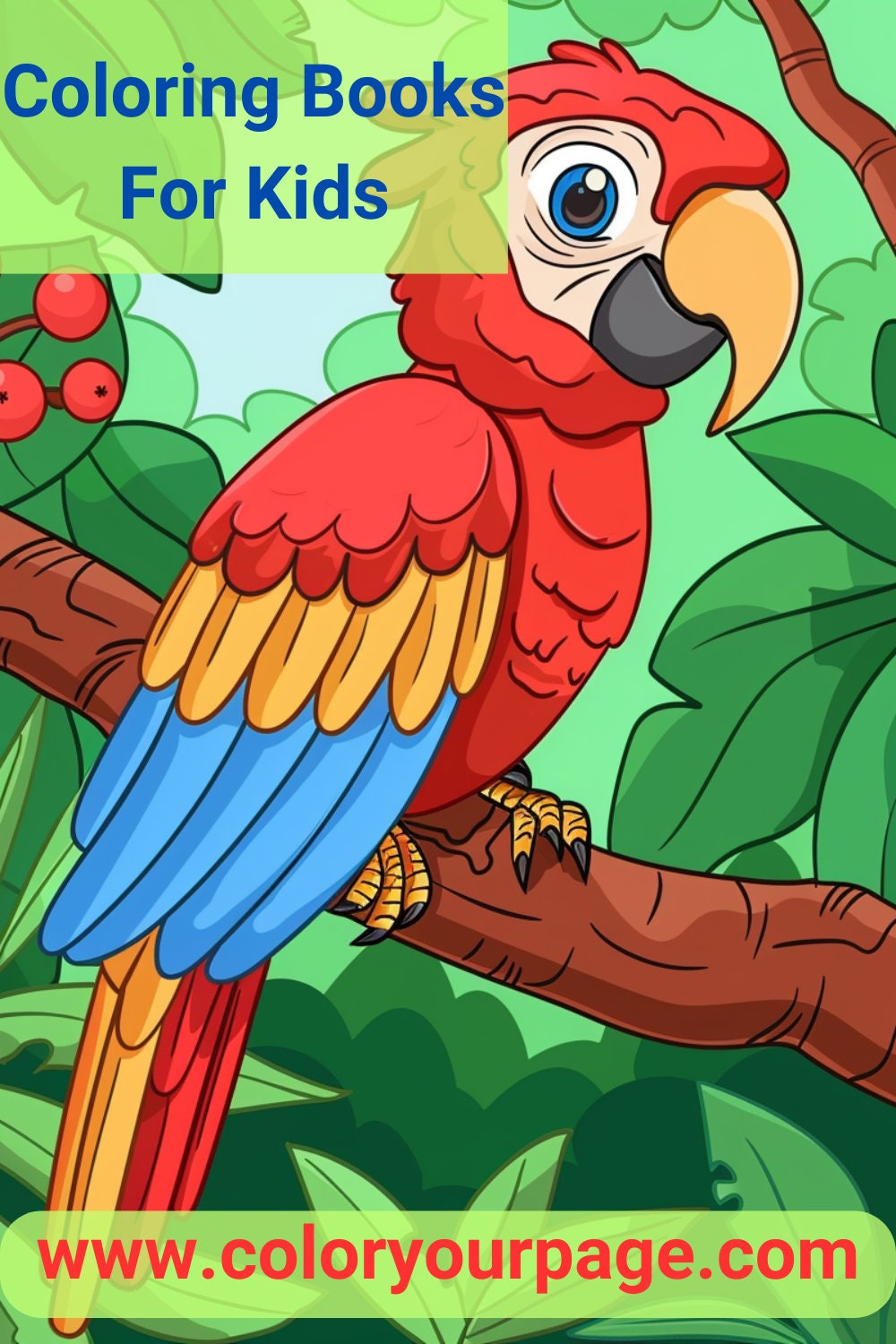Parrot Coloring Book for Kids, Part 2 - Etsy