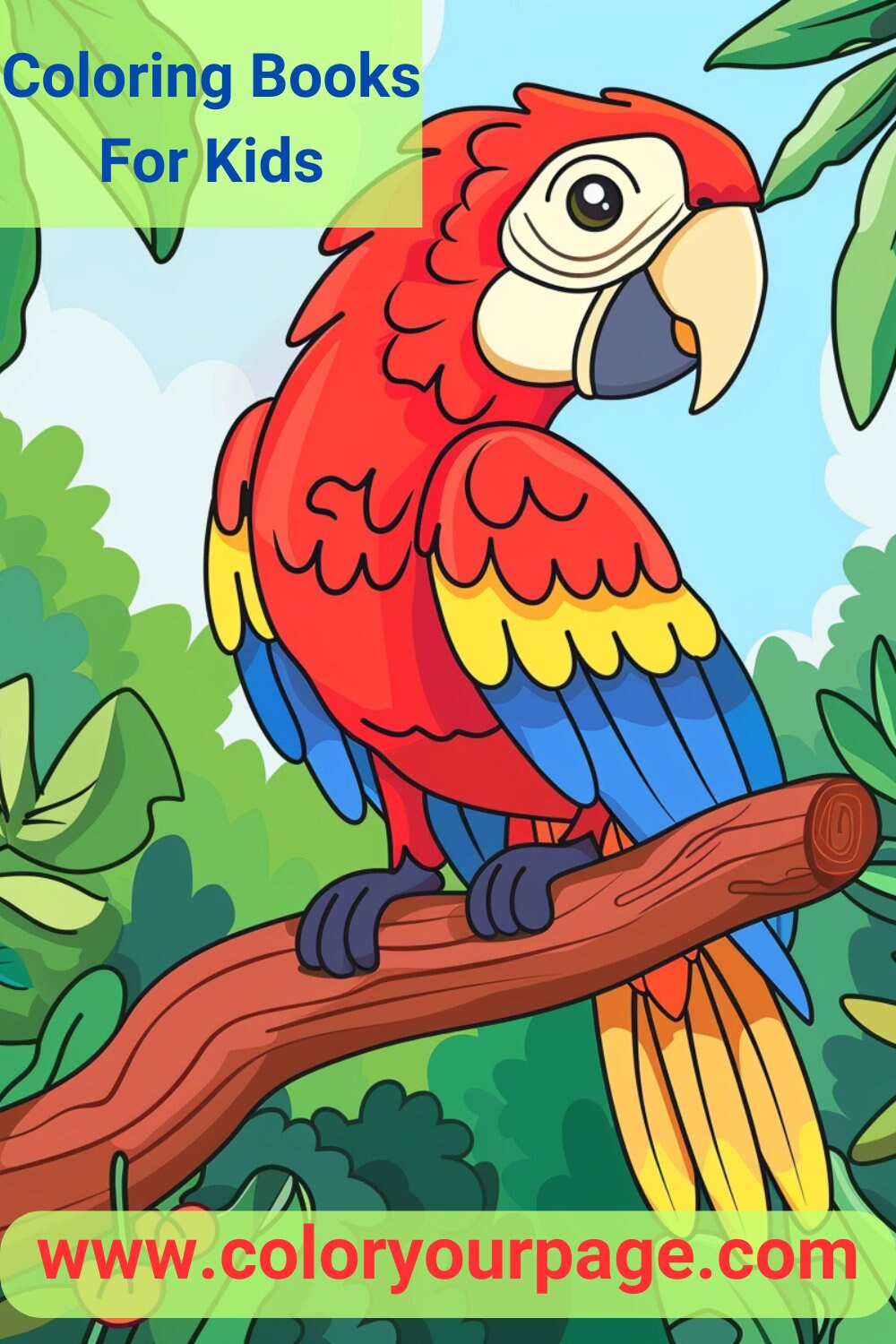 Parrot Coloring Book for Kids, Part 1 - Etsy