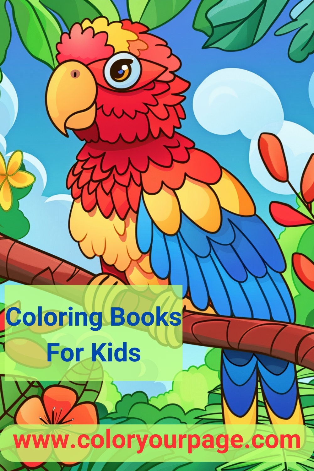 Parrot Coloring Book for Kids, Part 2 - Etsy