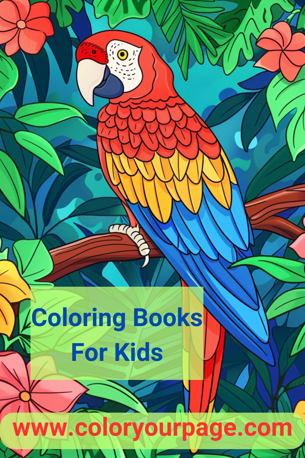 Parrot Coloring Book for Kids, Part 1 - Etsy