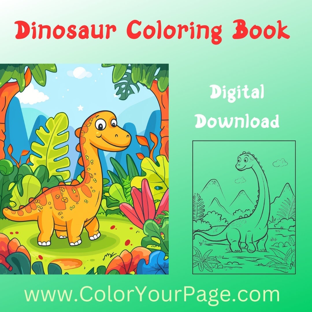 Dinosaurs Coloring Book for Kids - Part 2 - Etsy