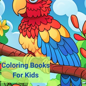 Parrot Coloring Book for Kids, Part 1 - Etsy