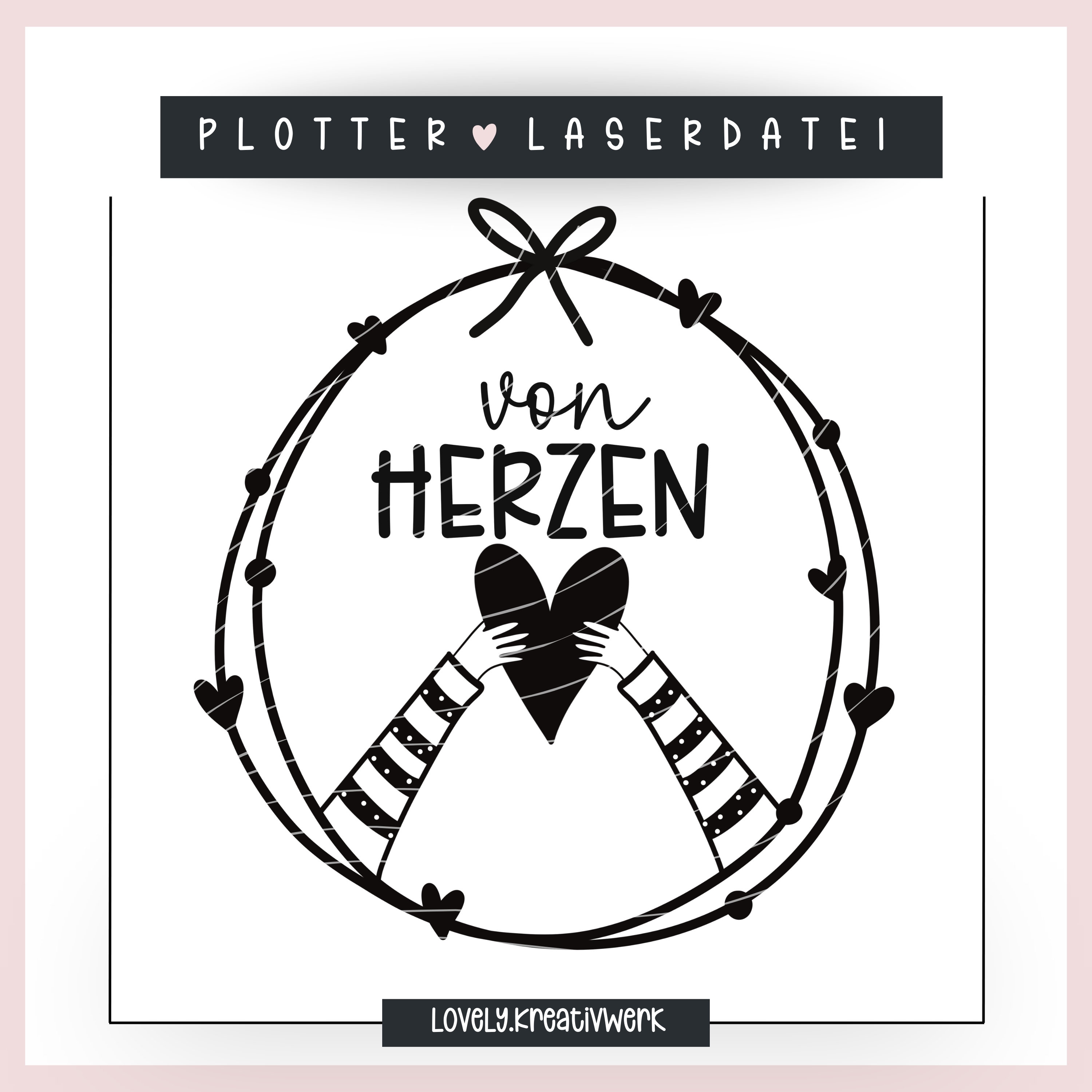 Plotterdatei von en Kranz SVG PNG DXF Illustration Plotten Laserdatei Kranzliebe + Gewerbelizenz ...