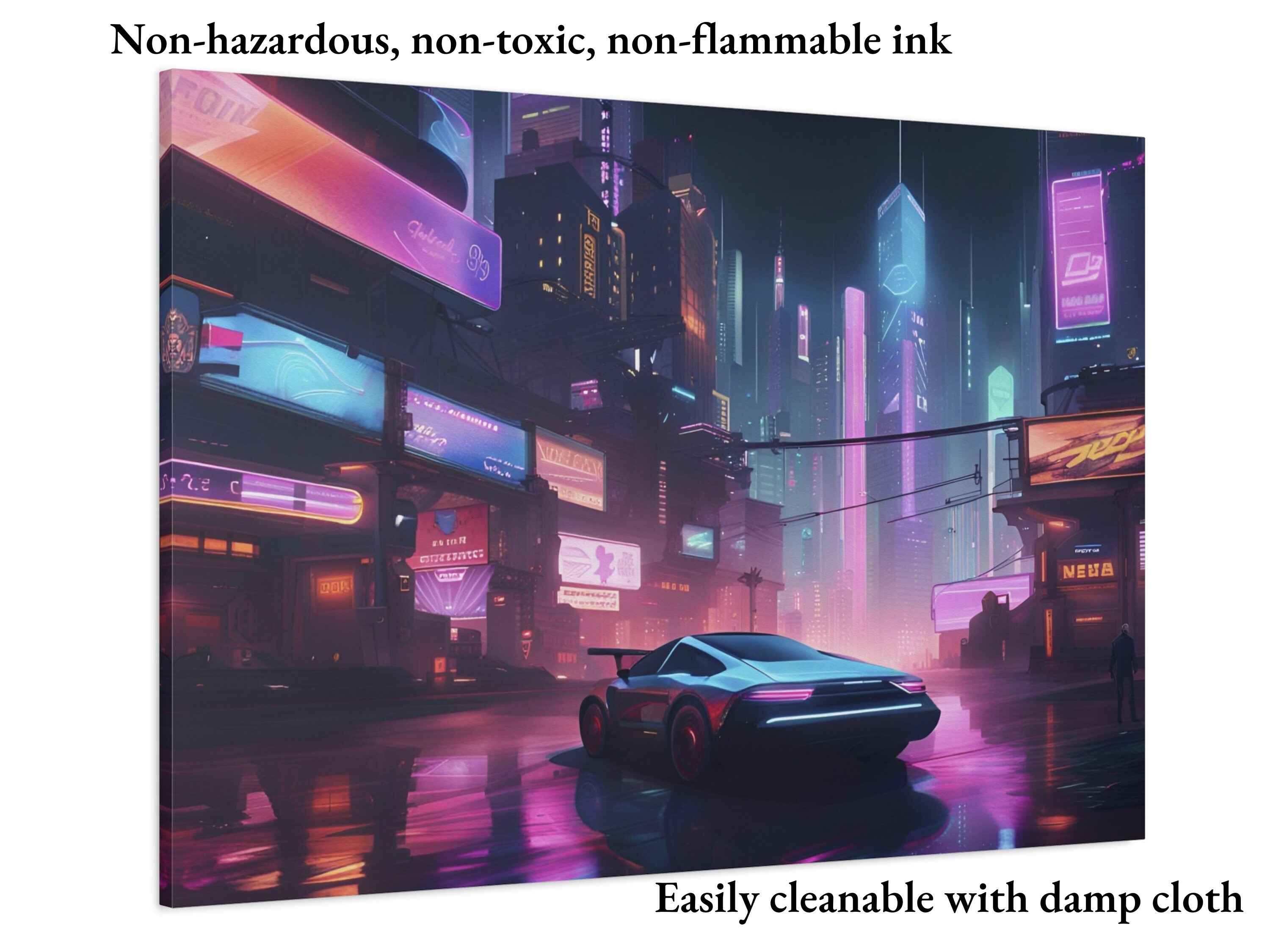 Cyberpunk Wall Art Print Cyberpunk City Print on Canvas - Etsy