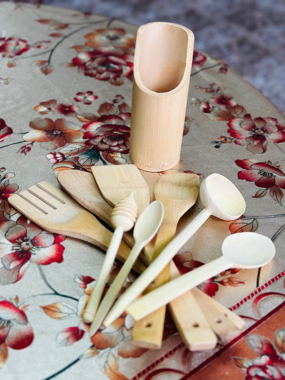 Wooden Utensils for Cooking (set-8 Pieces), Handmade/handcrafted Wooden ...