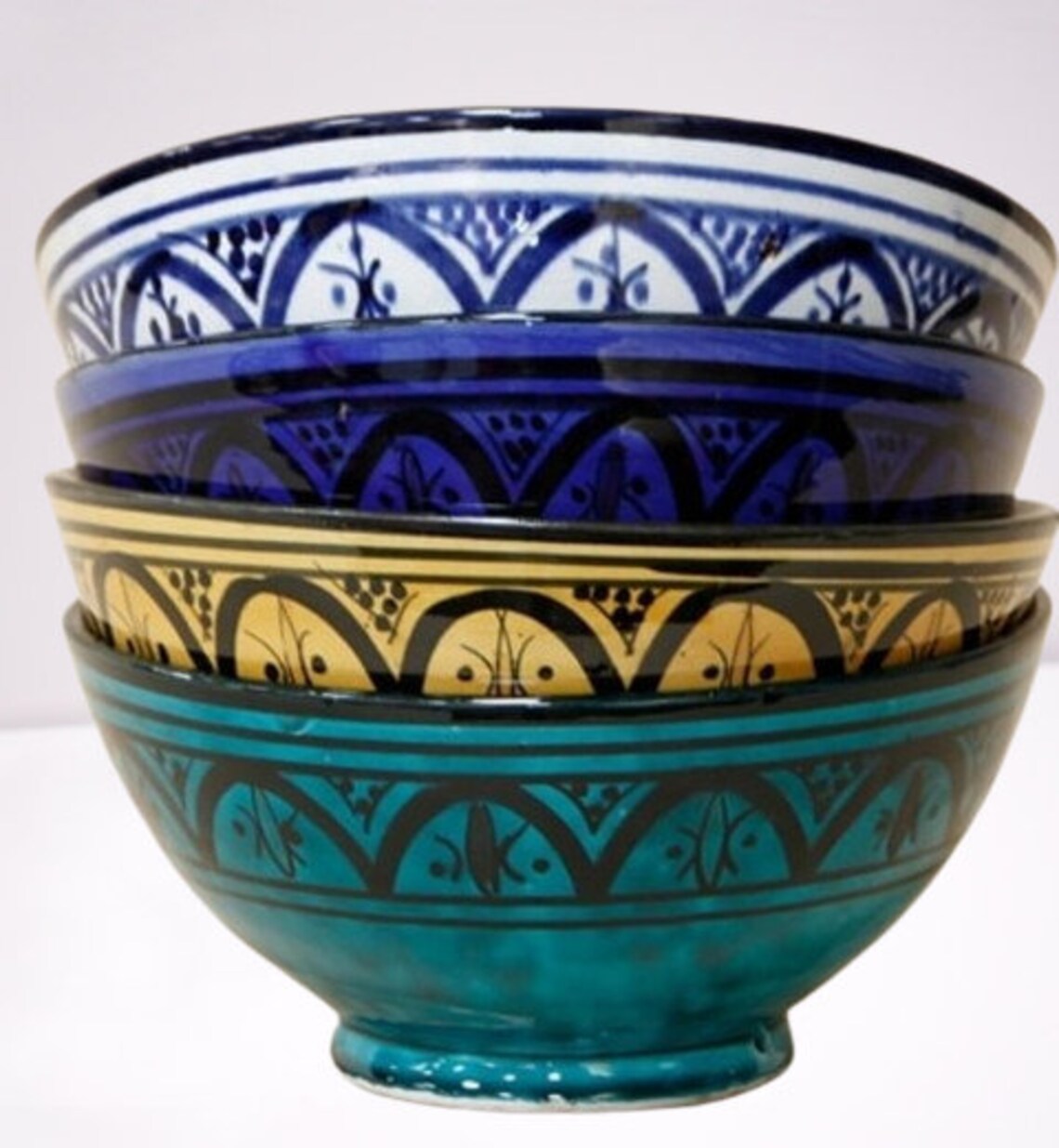 Morocco Ceramic Bowls, Serving Pottery, Decorative Hand-painted Gift ...