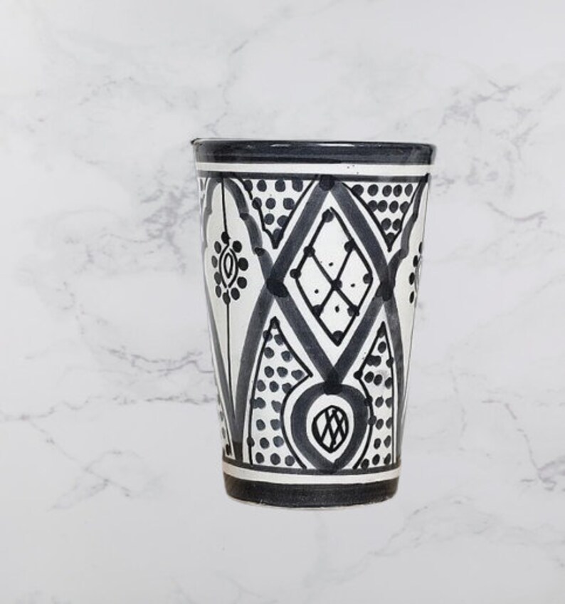 Set of 2/4/6/8 Moroccan Ceramic Cups, Coffee Cups, Handmade and Hand ...