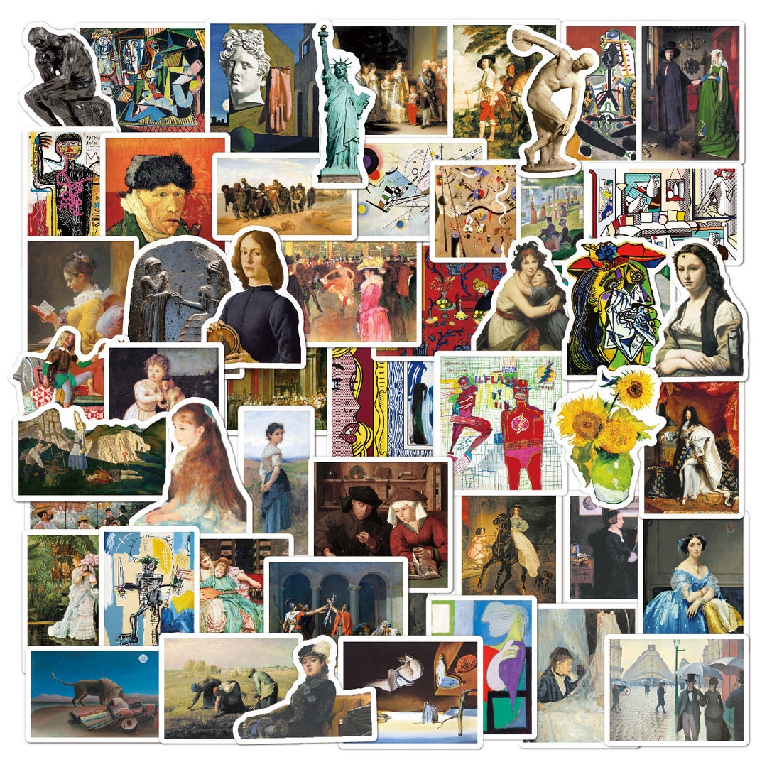 50 Art Paintings Stickers - Artist Decals - Famous Paintings ...