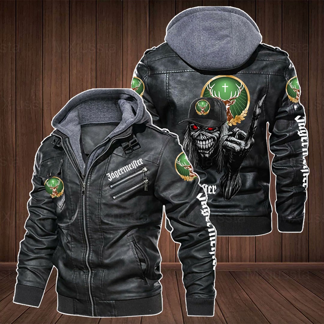 Jagermeister Leather Jacket Jagermeister Gifts Men Jackets - Etsy