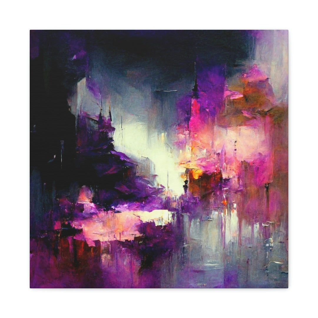 Abstract Purple Oil on Canvas - Etsy