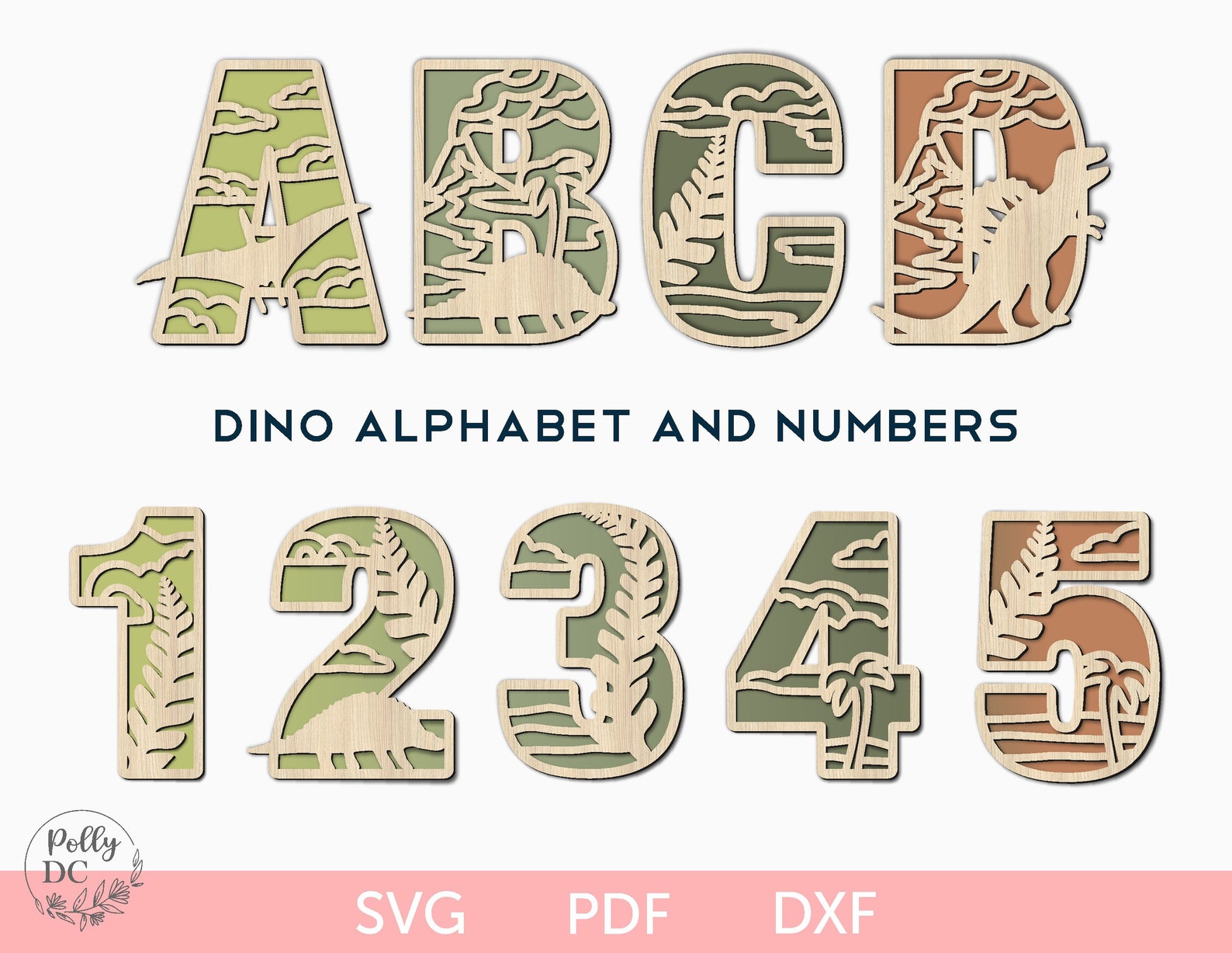 Dinosaur Letters and Numbers SVG, Laser Cut File, Dino Letters, 26 ...