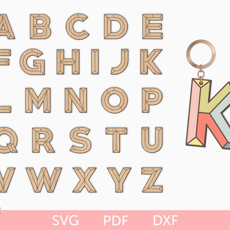 Alphabet Keychain - Etsy