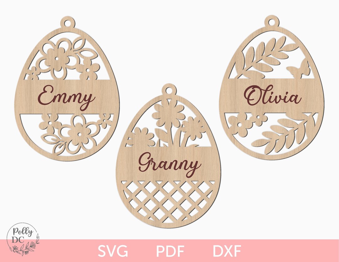 Easter Egg Name Tags SVG, Personalized Easter Tags Svg, Easter Egg Tags ...