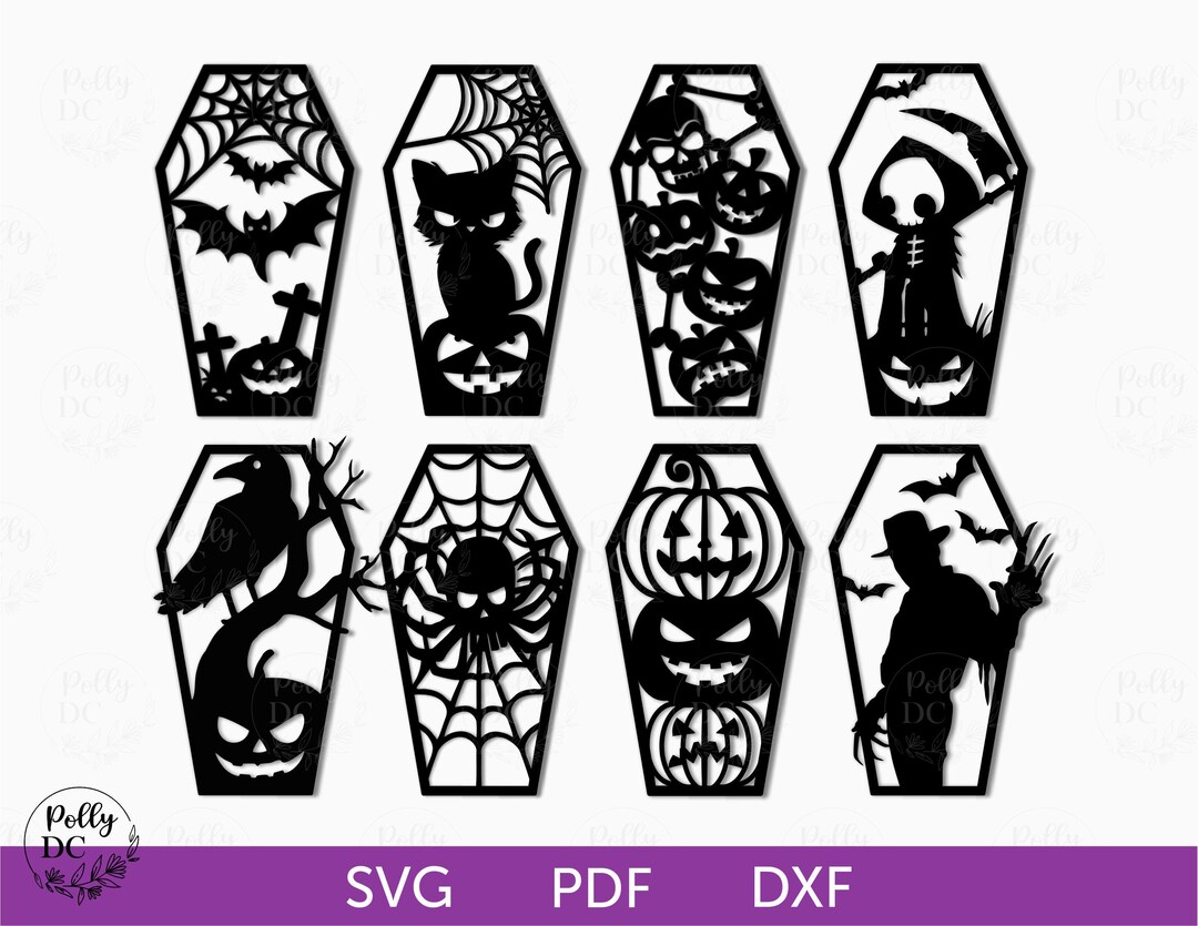 Halloween Coffin SVG, Halloween Decor Laser Cut File, Halloween ...