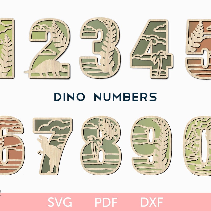 Layered Numbers Svg - Etsy