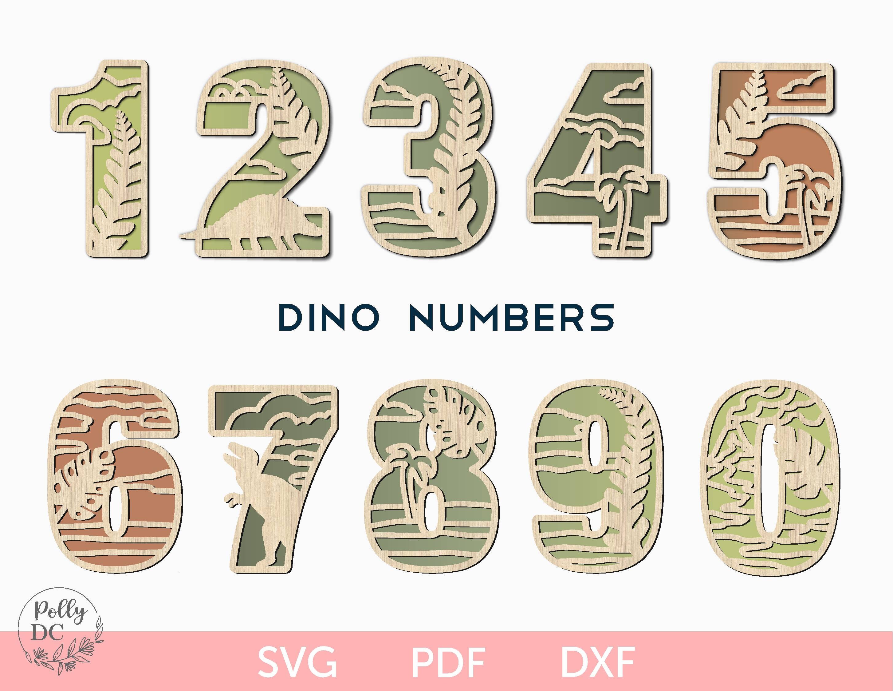Dino Numbers SVG Laser Cut File Dinosaur Numbers Cut File - Etsy Canada
