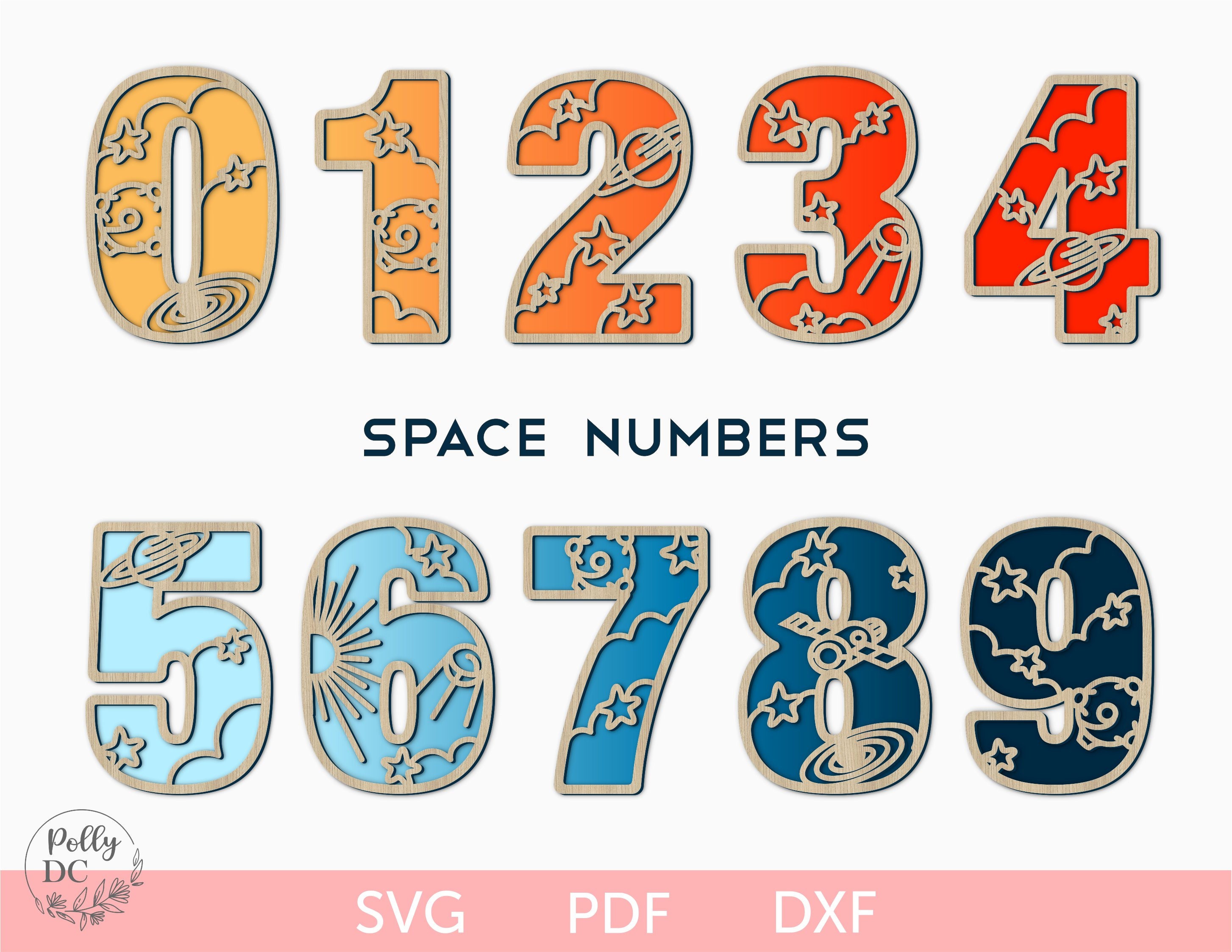 Space Numbers SVG Laser Cut File Space Numbers Cut File 10 - Etsy Canada