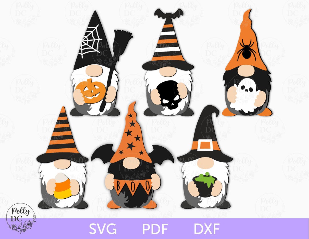 Halloween Gnome SVG Laser Cut File, Halloween Gnomes Bundle, Halloween ...