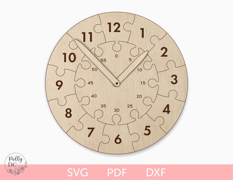 Clock Puzzle Toy SVG Laser Cut File Montessori Clock Toy - Etsy