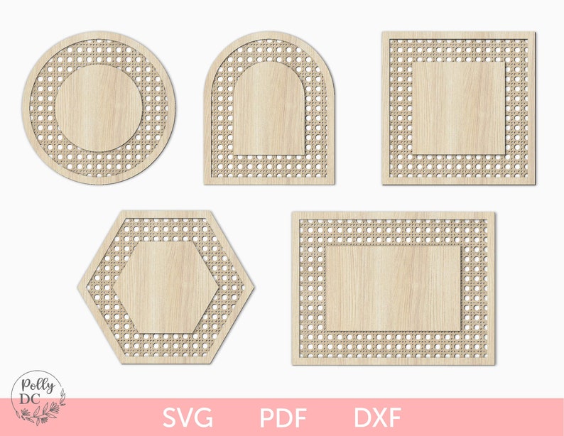 Rattan Cane Shapes SVG Bundle Laser Cut File, Rattan Signs Bundle Svg ...