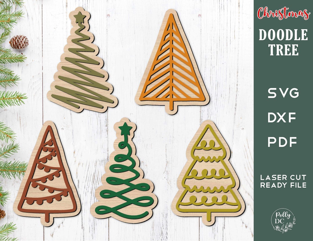 Doodle Christmas Tree SVG, Doodle Tree SVG, Christmas Doodle Trees ...