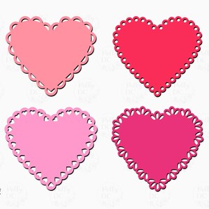 Valentines Day Heart Tag Bundle SVG, Scalloped Heart SVG, Valentine's ...