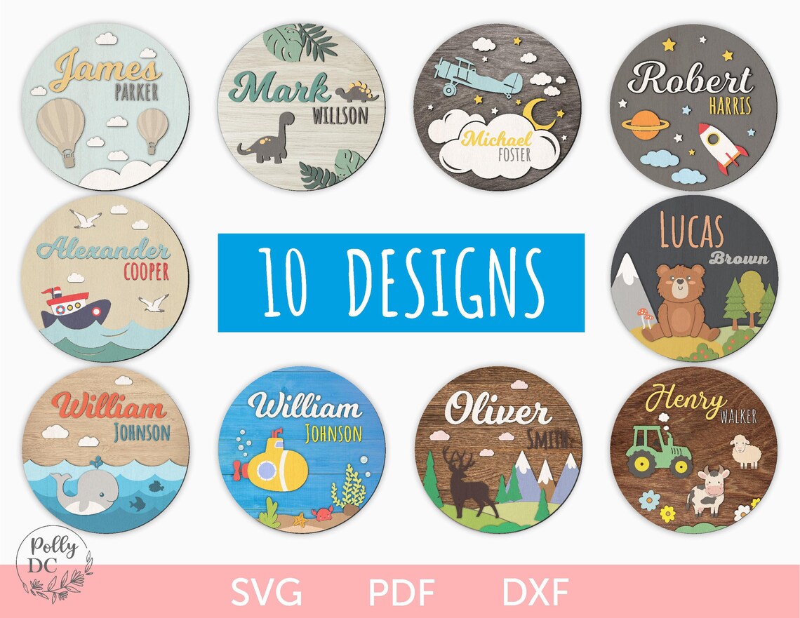 Boy Nursery Sign Svg Bundle Baby Name Sign Svg Boy Nursery - Etsy