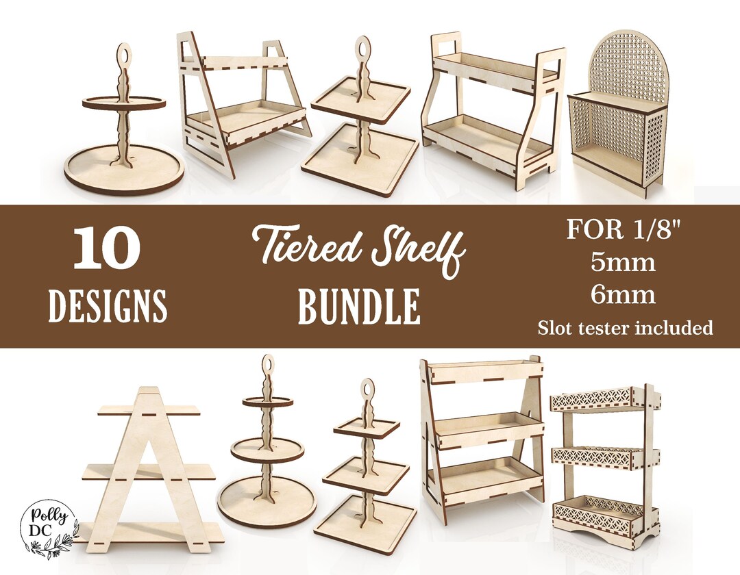 Tiered Tray SVG Bundle, Tiered Trays SVG Cut File, Laser Cut Tiered ...