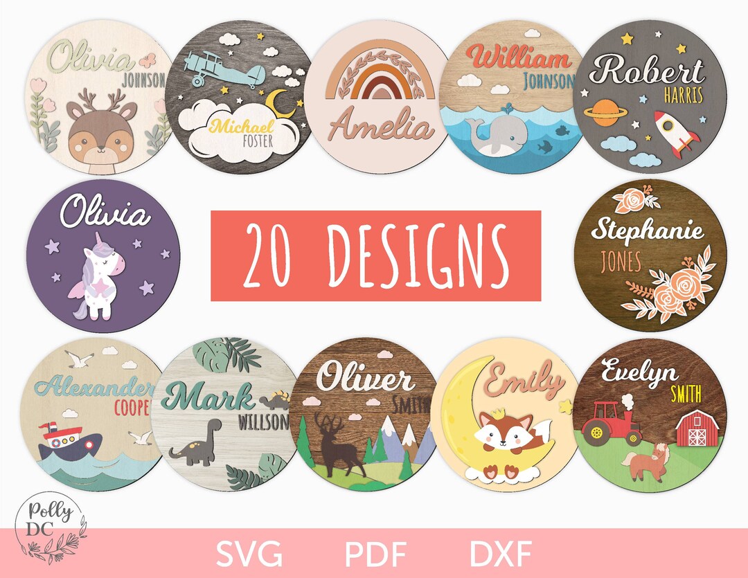 Nursery Sign Svg Bundle, Baby Name Sign Svg, Girl Nursery Name Sign Svg ...