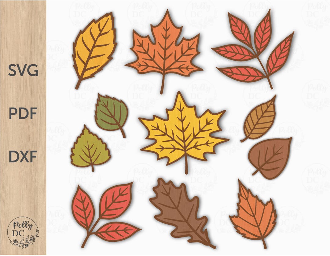 Fall Leaves SVG, Fall Leaf Decor Bundle, Autumn Leaves Cutouts, Laser ...
