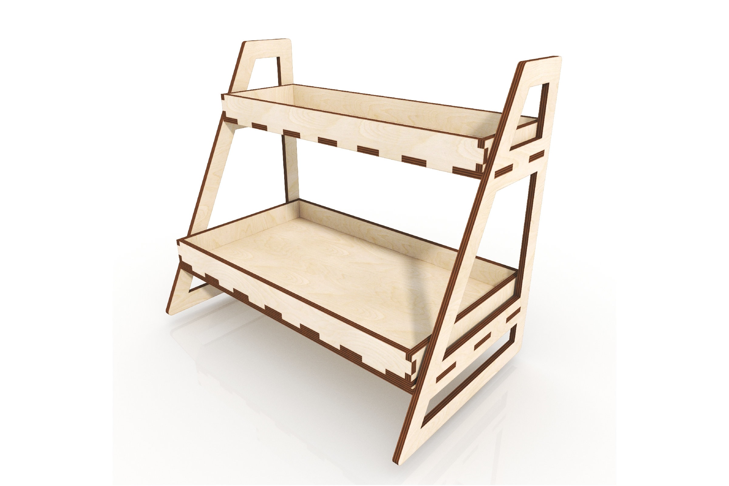 2 Tiered Shelf With Removable Tray SVG Laser Cut File, 2 Tiered Tray ...