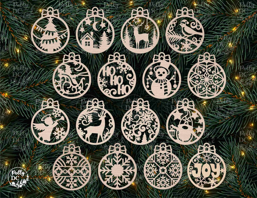 Christmas Balls Ornaments Bundle SVG Cut File, Laser Cut Christmas ...