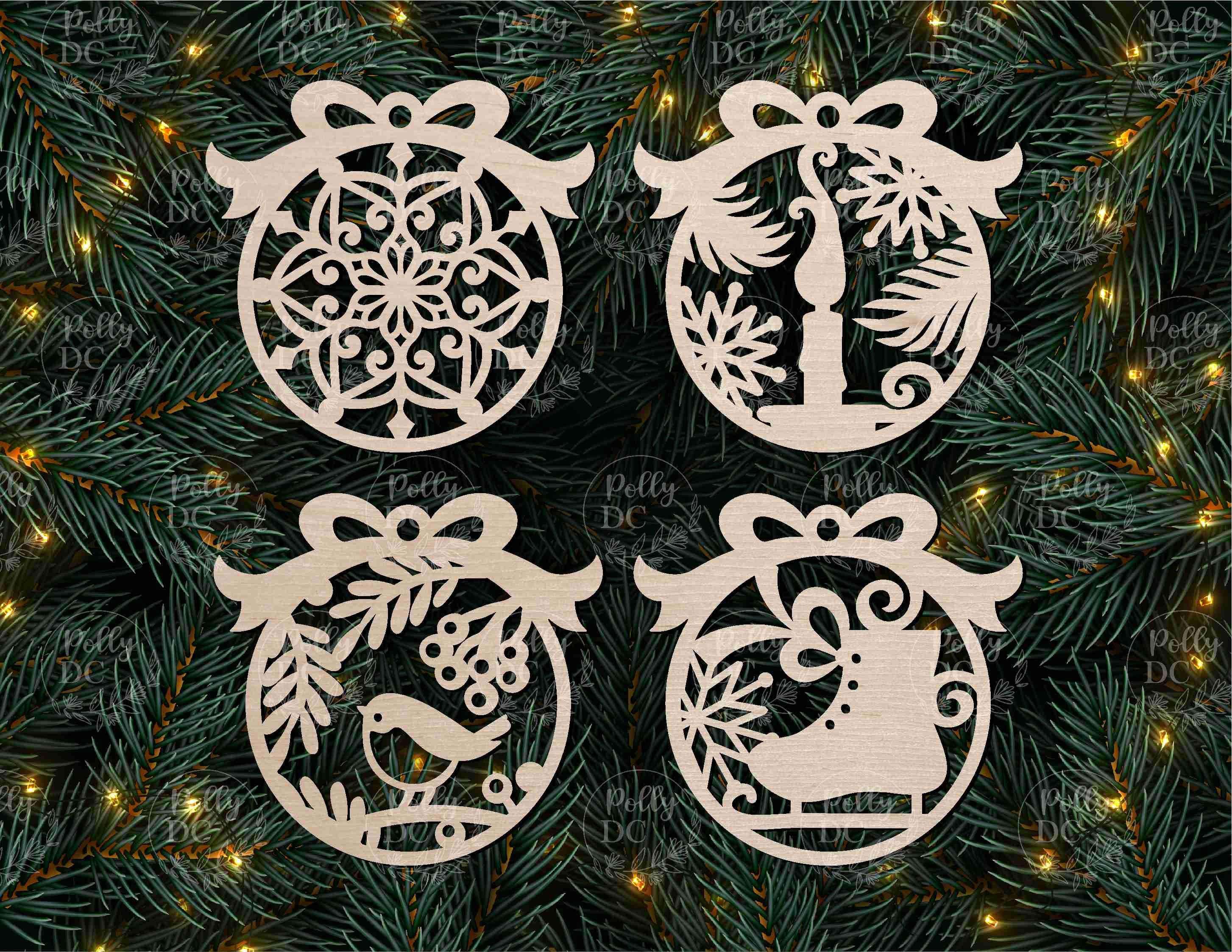 Christmas Balls Ornaments Bundle SVG Cut File, Paper Cut Christmas ...